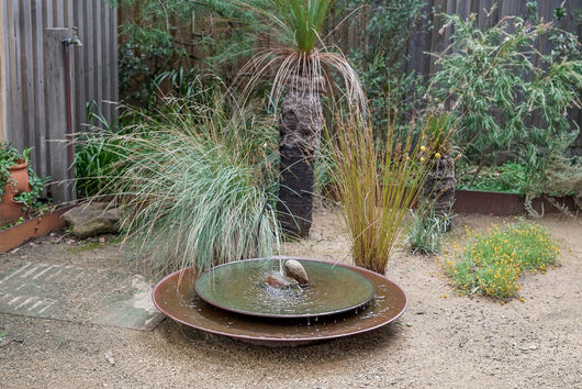 Stacked Dishes Water Feature – Mallee Bird Baths and Water Bowls