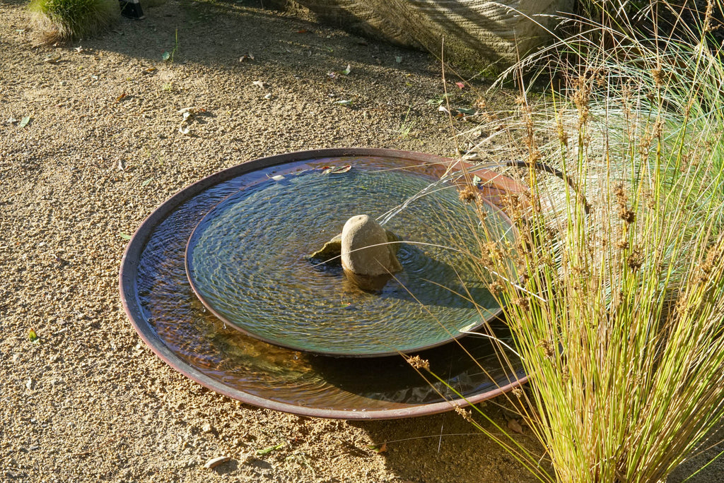 Stacked Dishes Water Feature – Mallee Bird Baths and Water Bowls