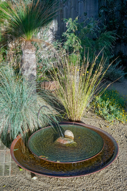 Stacked Dishes Water Feature – Mallee Bird Baths and Water Bowls