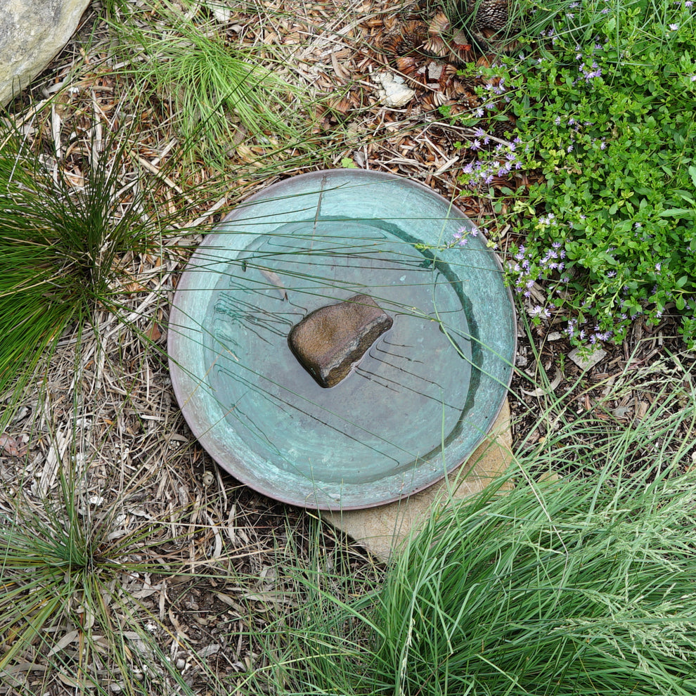 Medium Spun Copper Dish – Mallee Bird Baths and Water Bowls