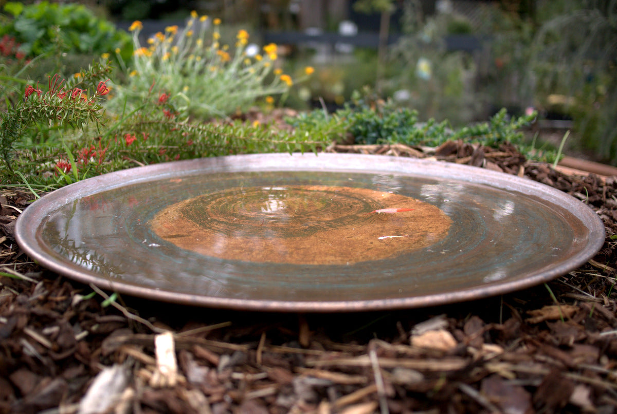 Medium Spun Copper Dish – Mallee Bird Baths and Water Bowls